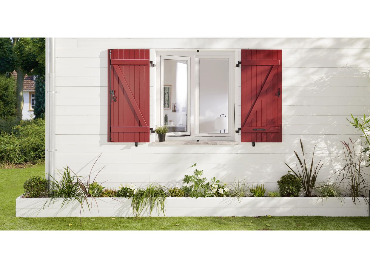 Persienne pliante en PVC NANCY ferrage Inox sur mesure-Lapeyre