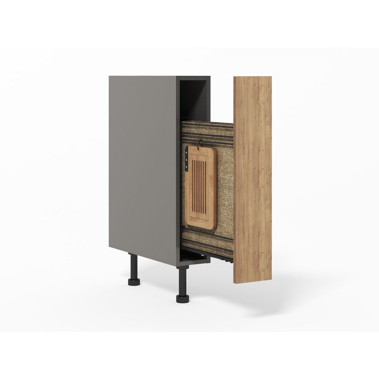 Bas huche a pain Canopée chêne raphia H92xL15xP63 | Lapeyre