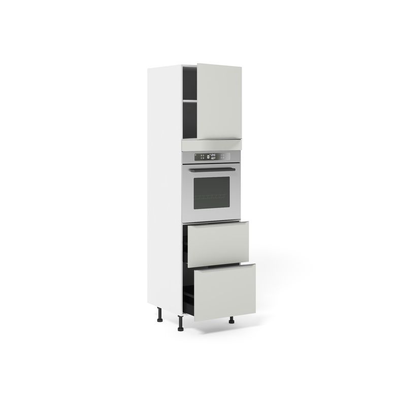 Colonne four 2 casseroliers 1 porte Ludique gris lumière H225xL60xP63 G ...